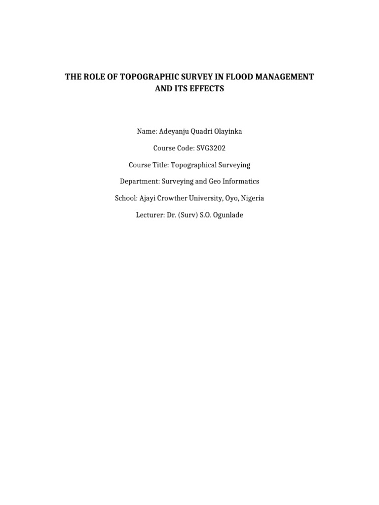 Expanded Topographic Survey and Flood Management | PDF | Flood | Topography
