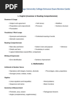 MSU Entrance Exam Reviewer Guide | PDF