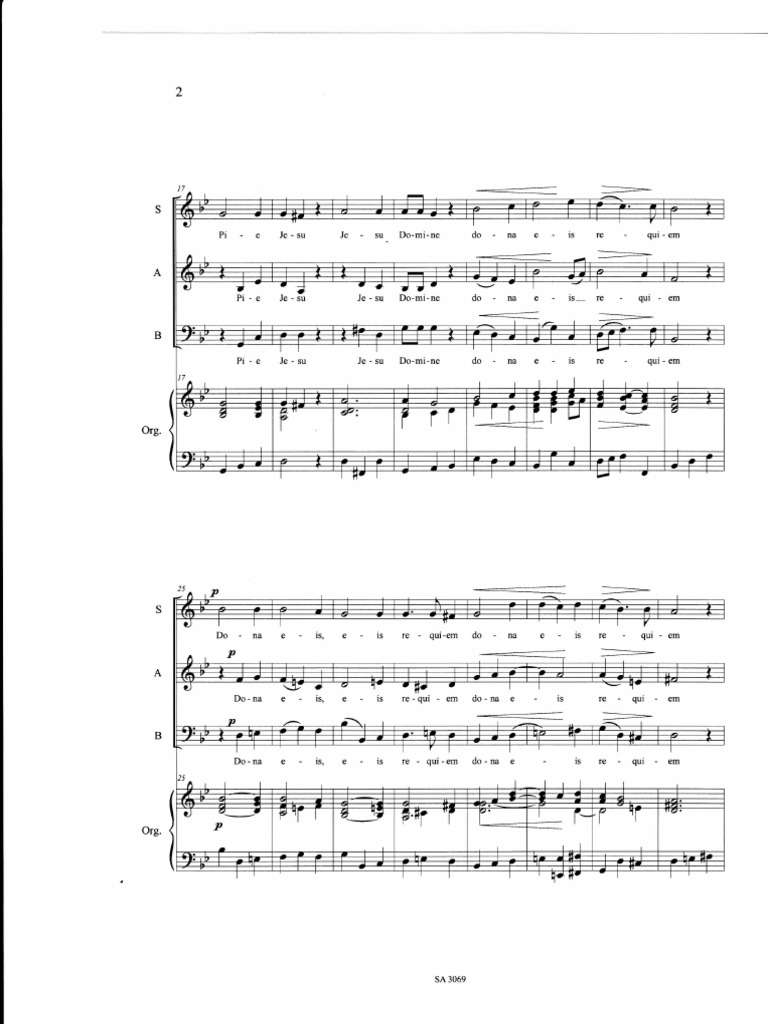 Fauré Pie Jesu 2 | PDF