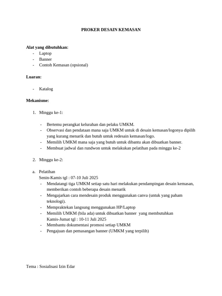 Progres Sie Acara | PDF