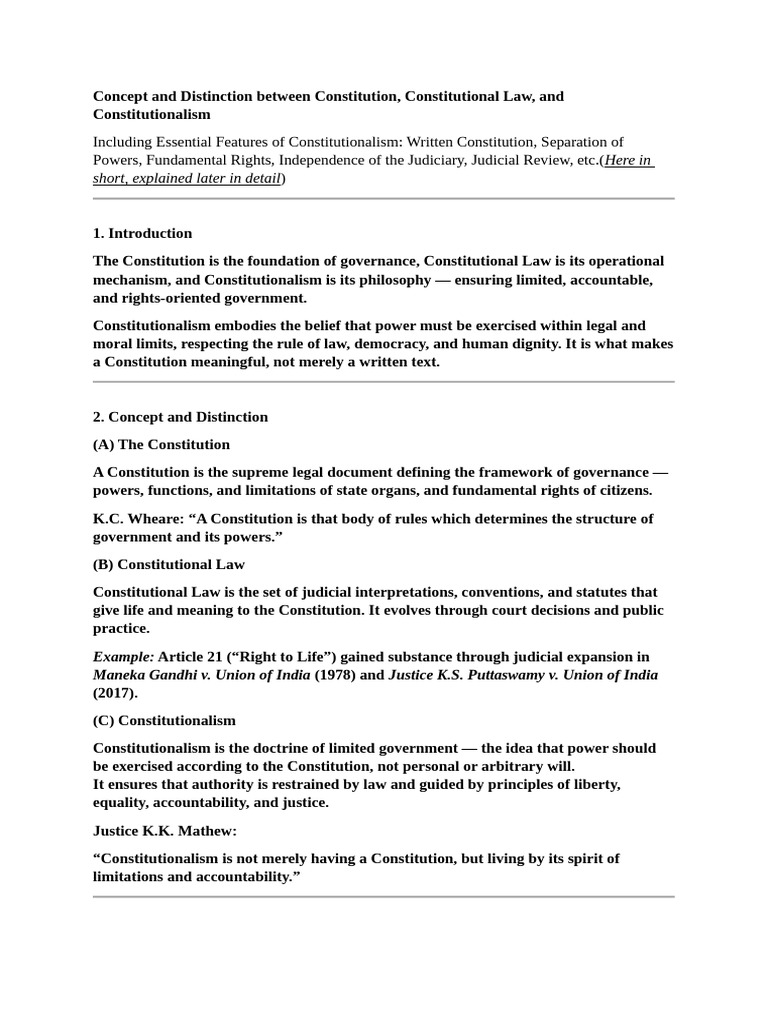Consti. | PDF | Rule Of Law | Separation Of Powers