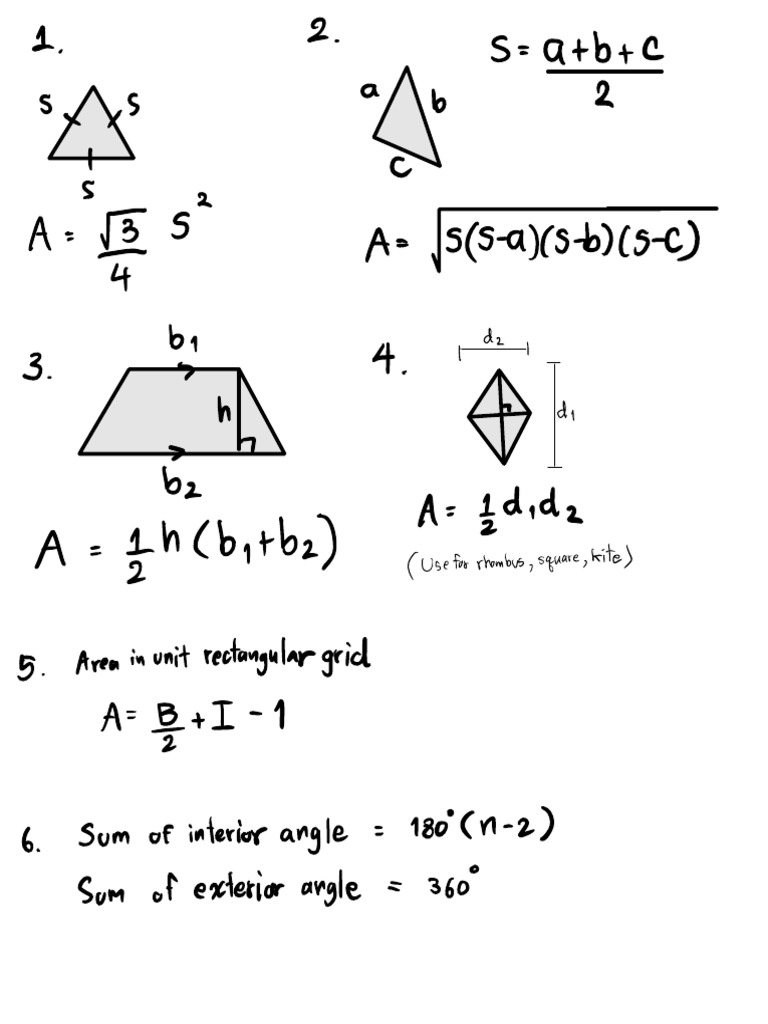 AMC 8 Math Formula Sheet | PDF | Euclid | Triangle Geometry