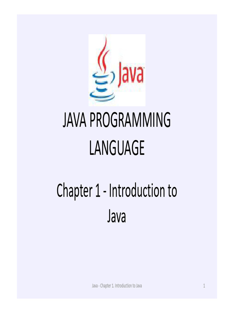 Java 1 Introduction To Java | PDF | Java (Programming Language) | Class (Computer Programming)
