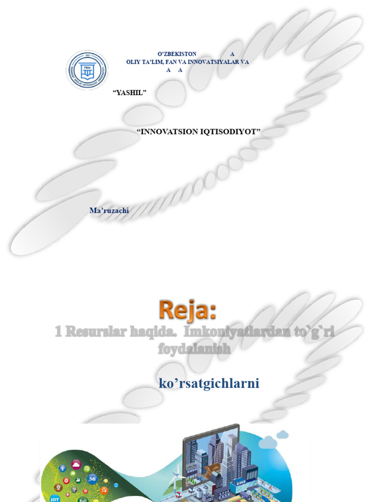 11 Resurslar Va Imkoniyatlarni Yaratish | PDF