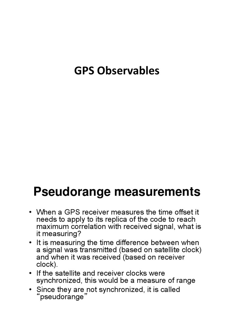 GPS Observables | PDF | Global Positioning System | Transmitter