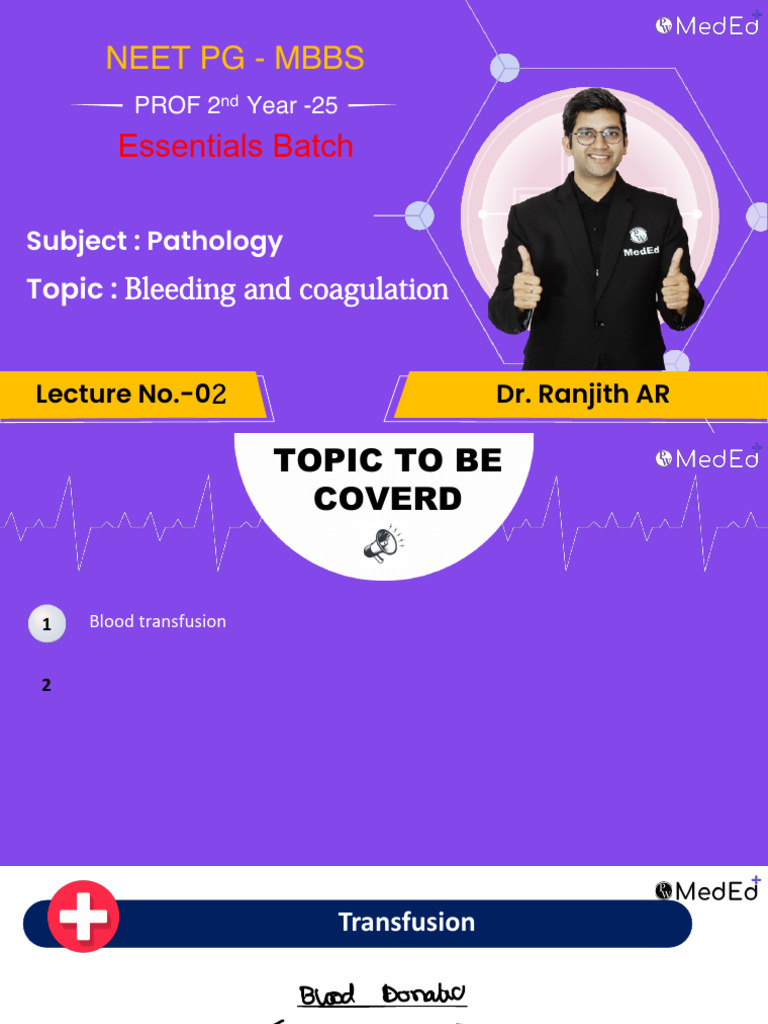 Bleeding and Coagulation 02 Class Notes664b149b530fc4001822aee3 | PDF ...