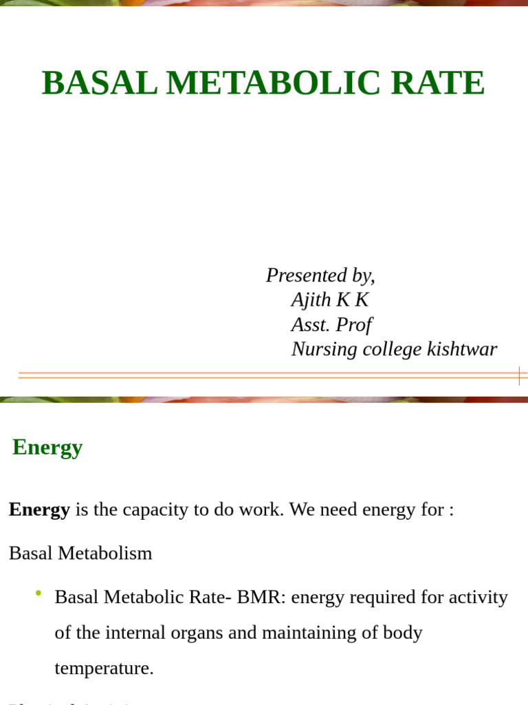 Understanding Basal Metabolic Rate (BMR) | PDF | Food Energy | Calorie