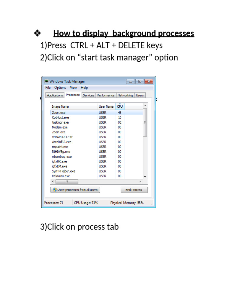 How To Display Background Processes | PDF