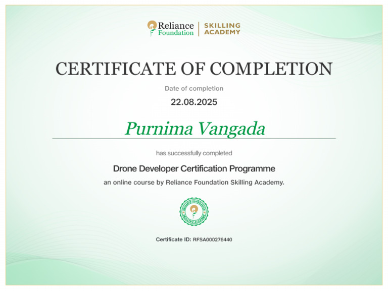 Reliance Certificate | PDF