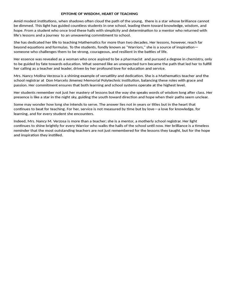 Epitome of Wisdom, Heart of Teaching Feauture | PDF