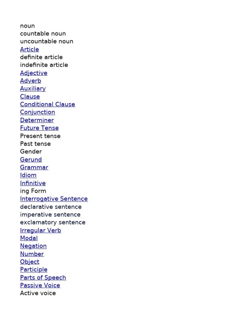 English Terms | PDF | Verb | Part Of Speech