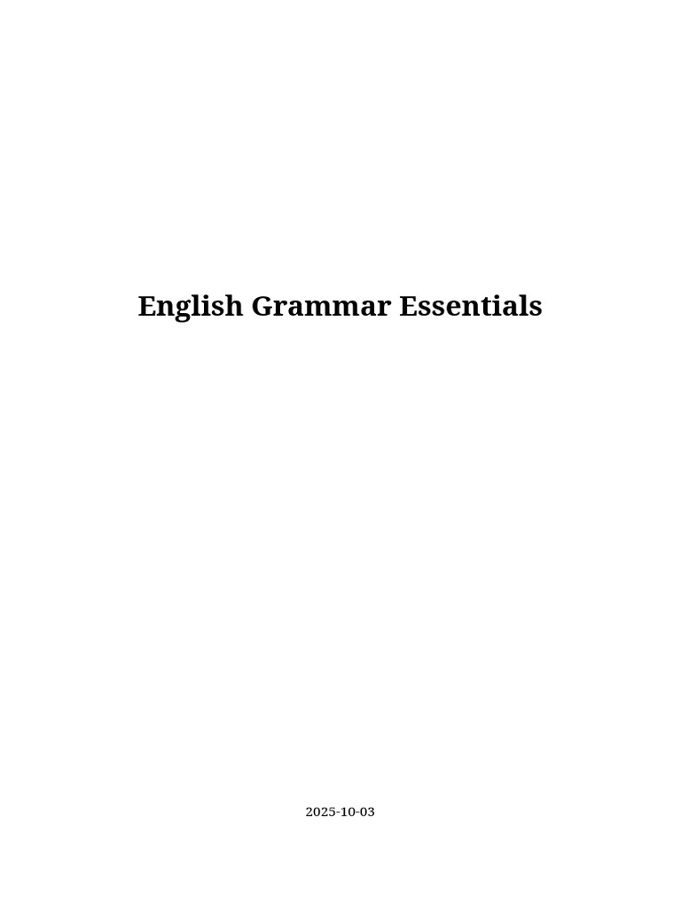 English Grammar Essentials | PDF | English Grammar | Part Of Speech
