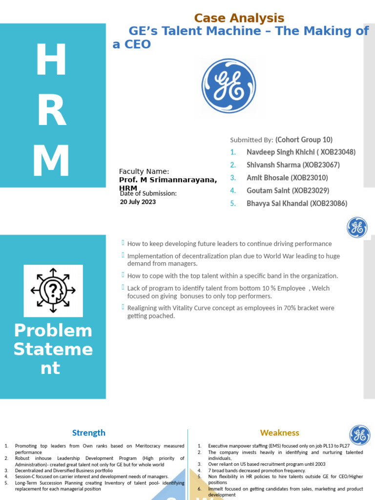 Hrm Ge Case Swot Analysis (1) | PDF | Employee Retention | Business