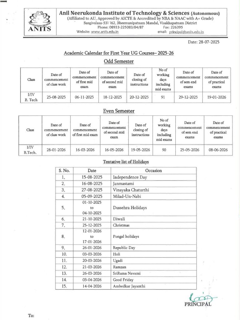 Academic Calender | PDF