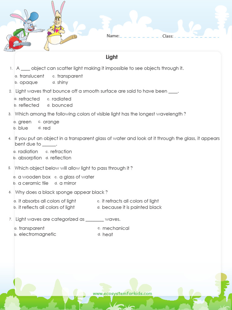 Understanding Light: Key Concepts and Questions | PDF