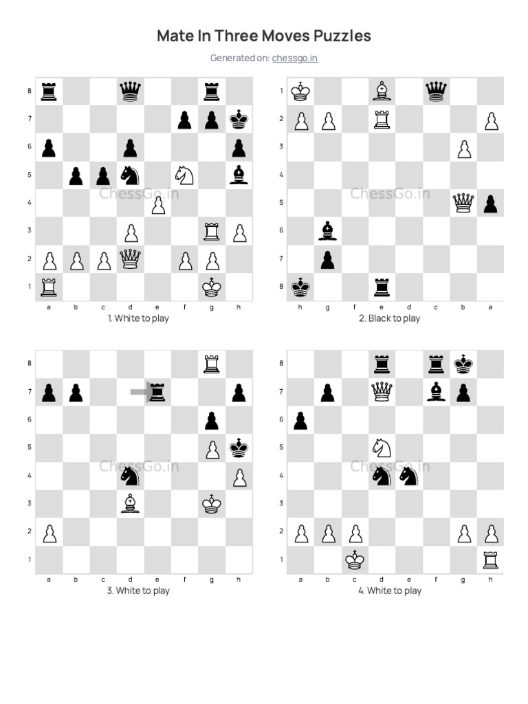 Mate in Three Moves Chess Puzzles - Normal Difficulty - ChessGo - in ...