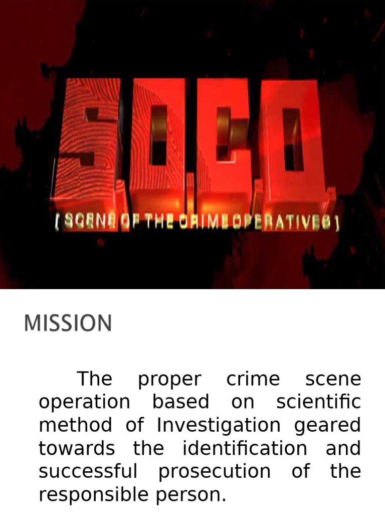 Scene of The Crime Operation SOCO | PDF | Crime Scene | Forensic Science