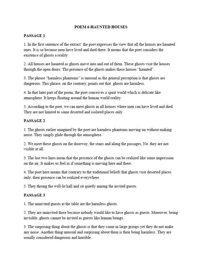 Exploring Haunted Houses in Poetry | PDF | Ghosts