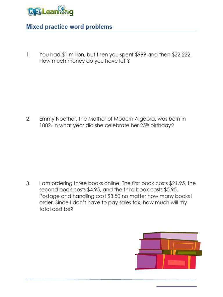 Grade 5 Mixed Word Problems C | PDF