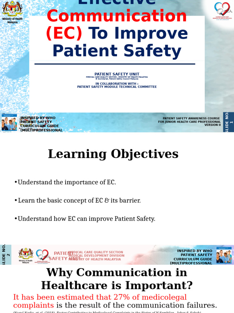 P3 - Effective Communication (EC) to Improve Patient Safety | PDF | Patient Safety | Patient