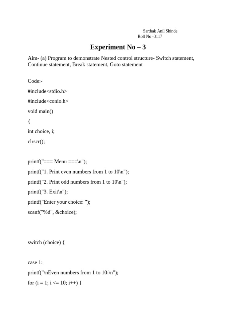 Exp No 3 Printout Pdf