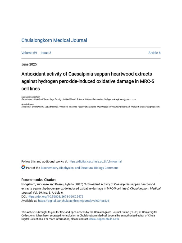 Antioxidant Activity of Caesalpinia Sappan Heartwood Extracts Aga | PDF ...