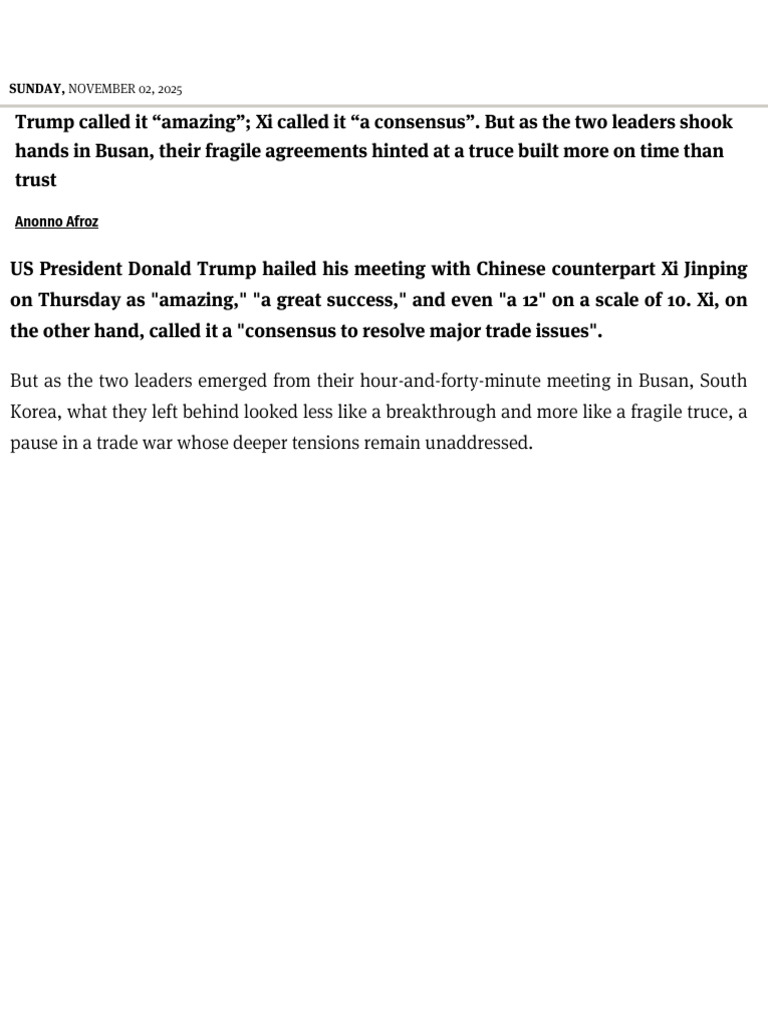 Inside Trump and Xi's Amazing' Meeting | PDF | Donald Trump | American ...