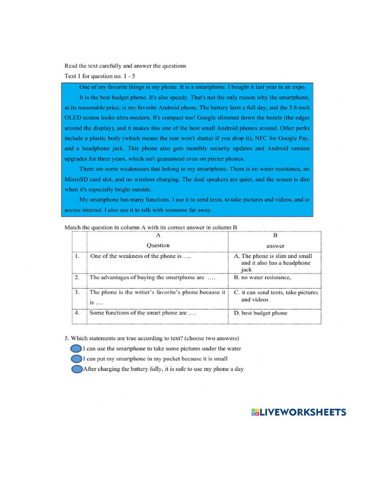 Descriptive Text Worksheet - 2215917 | PDF