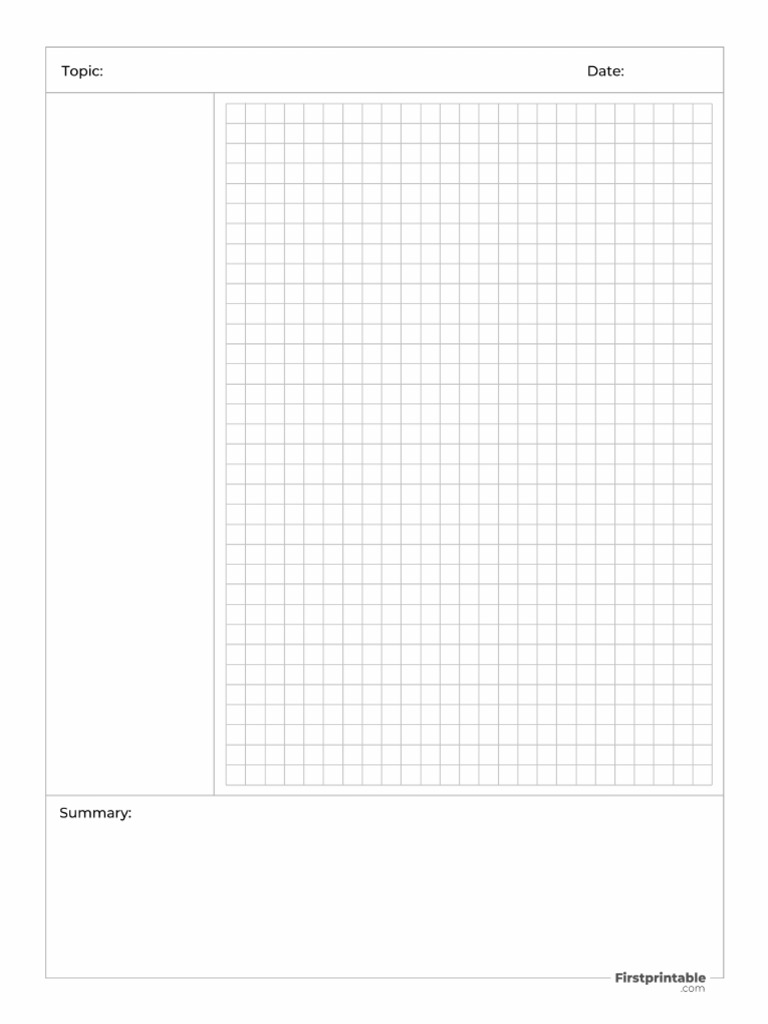 Graph Square Grid Cornell Notes Firstprintable Com | PDF