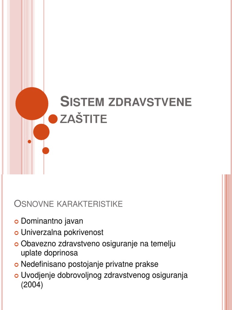 Sistem Zdravstvene Zastite | PDF