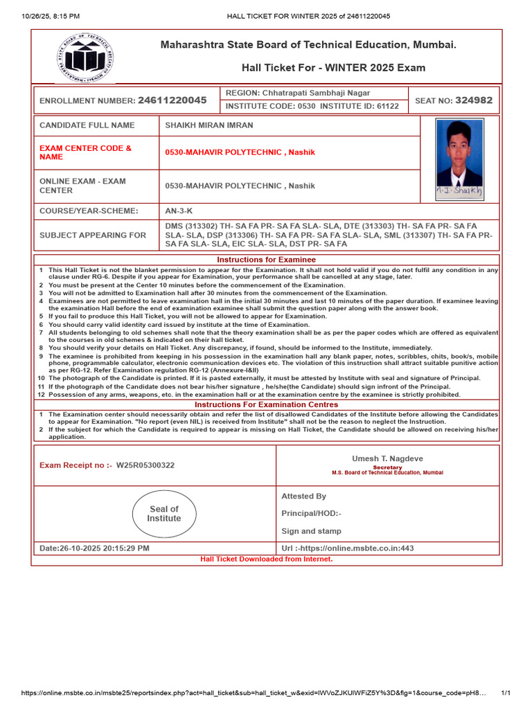 Miran Hall Ticket W25 | PDF