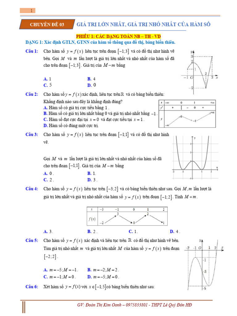 Phieu BT 1 - Min Max | PDF