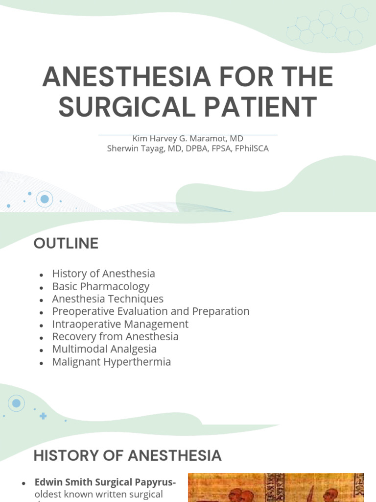 Surgical Anesthesia Lecture | PDF | Anesthesia | Opioid