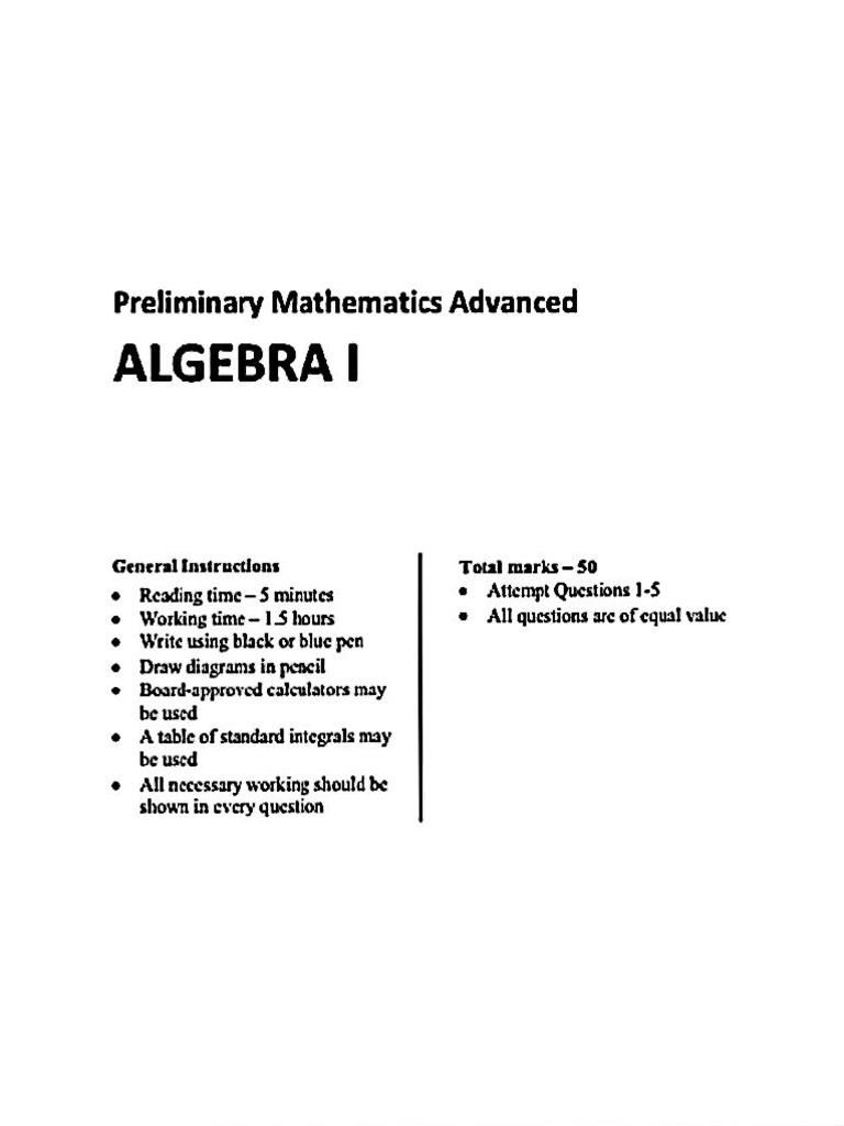 Algebra 1 Test | PDF