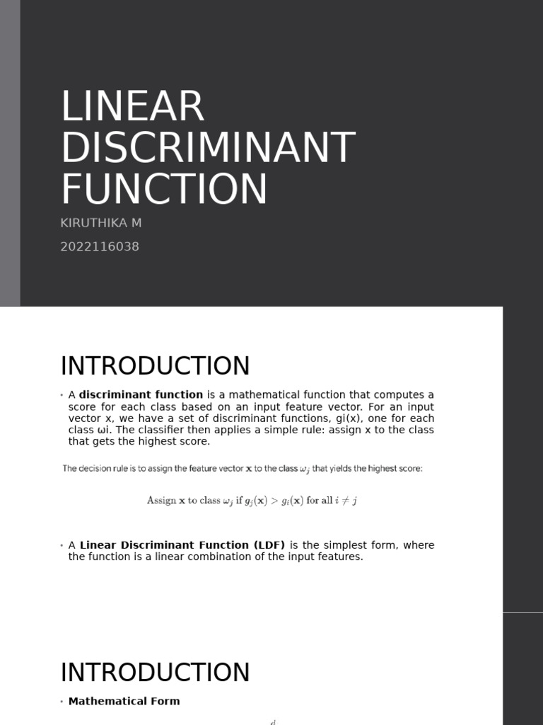 Linear Discriminant Function | PDF | Eigenvalues And Eigenvectors ...