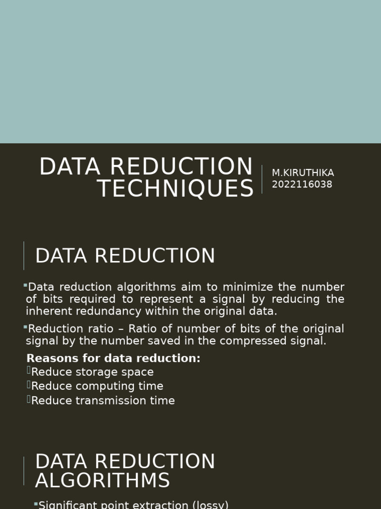 Data Reduction Techniques | PDF | Data Compression | Applied Mathematics