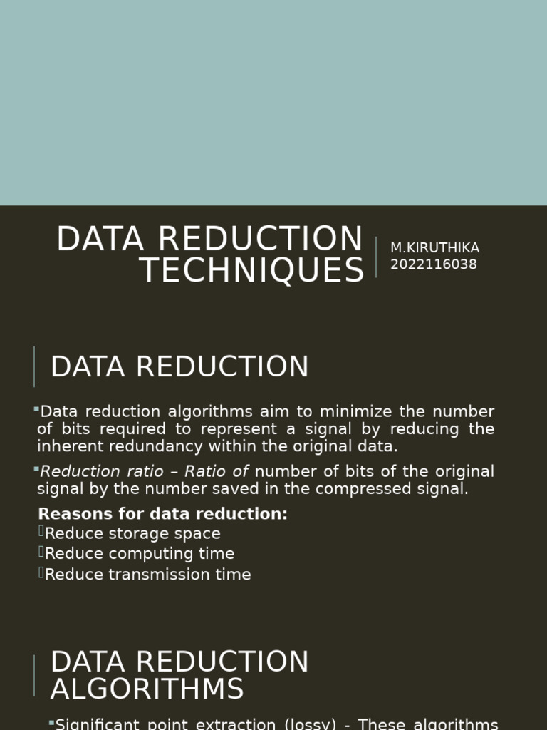 Data Reduction Techniques Explained | PDF | Data Compression ...