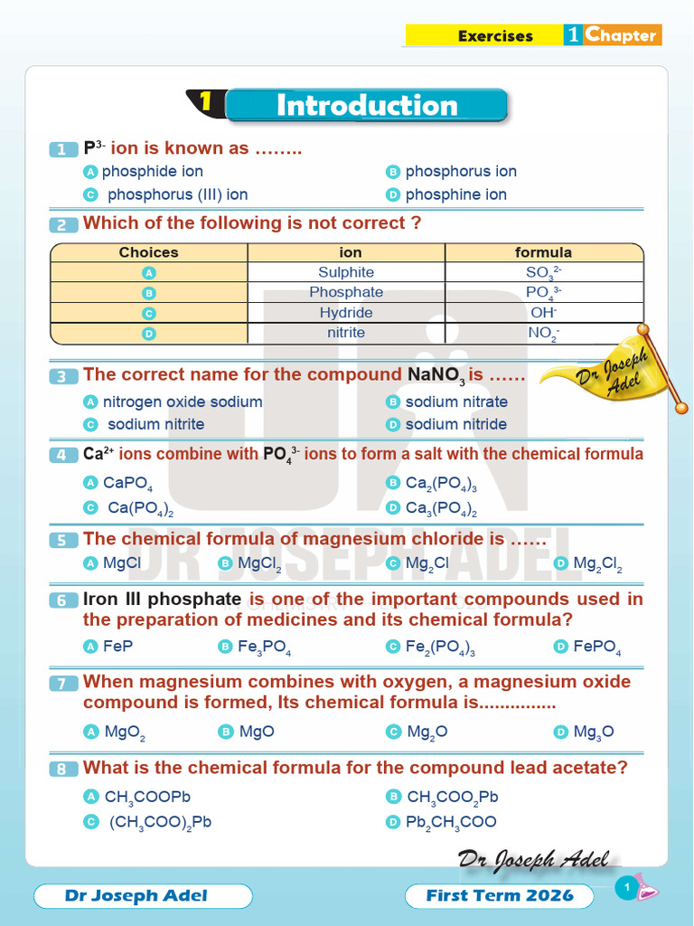 Class Sheet Lecture 1 Chapter 1 | PDF | Mole (Unit) | Sodium