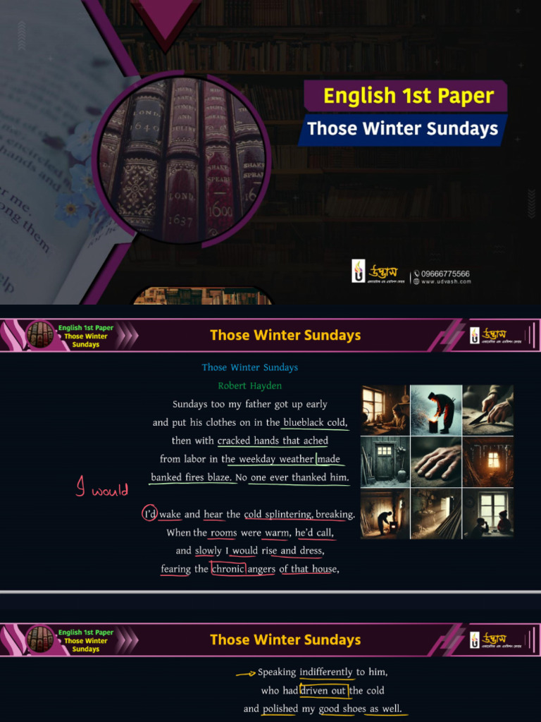 Those Winter Sundays | PDF