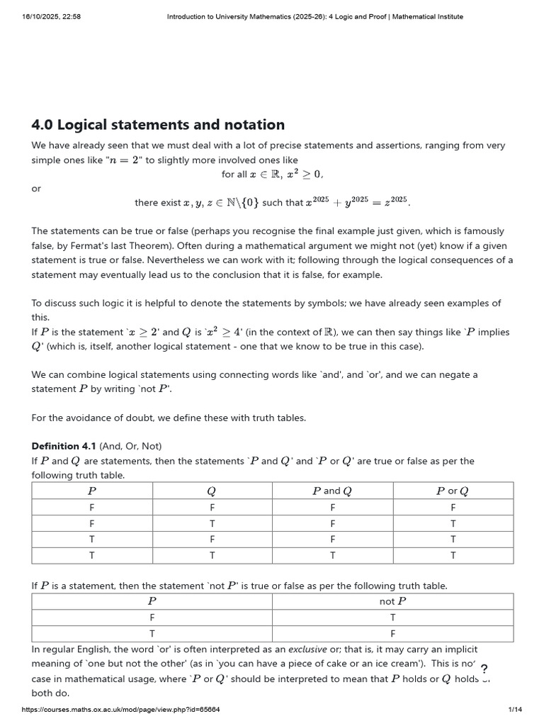 Understanding Logical Statements in Mathematics | PDF | Theorem ...