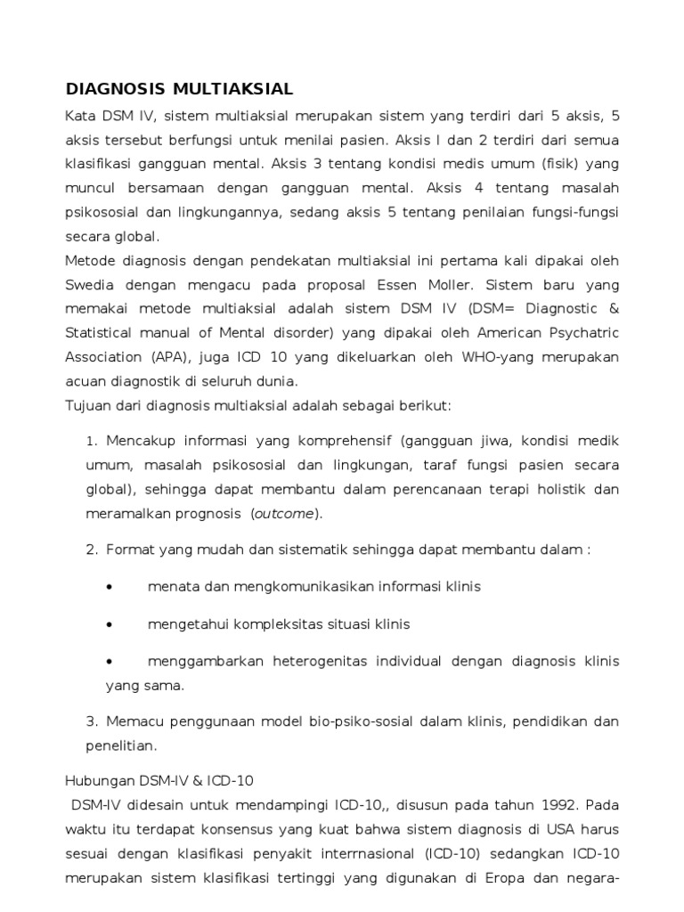 Diagnosis Multiaksial | PDF