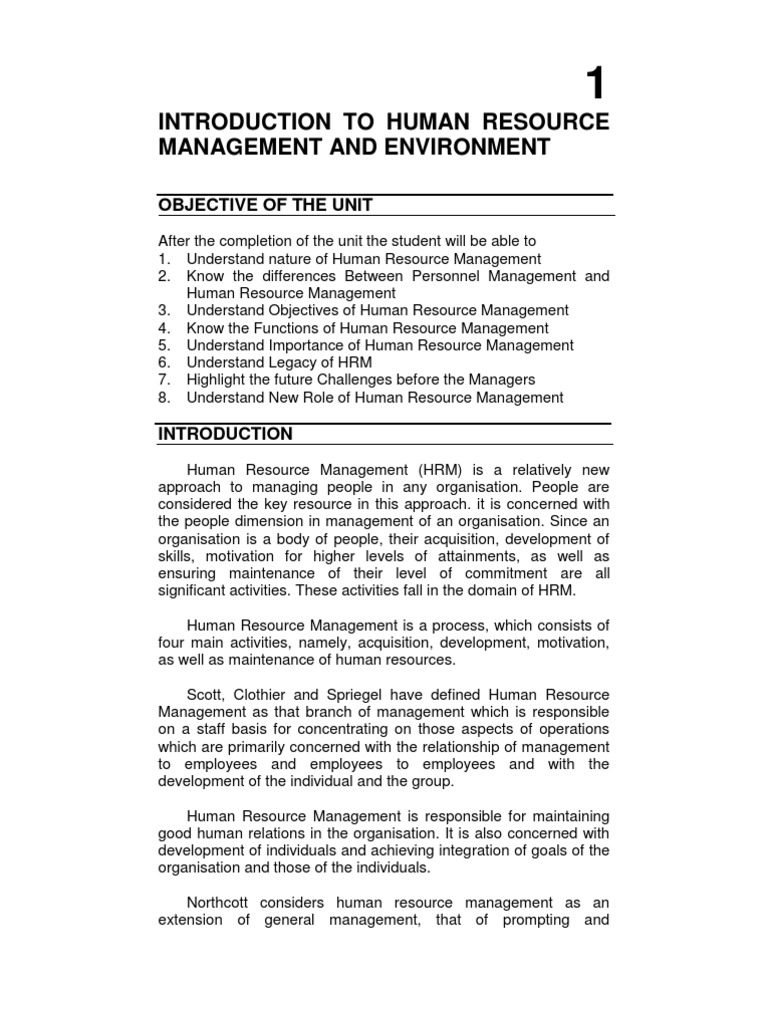 Human Res. Management - M. Com - I | PDF | Human Resource Management ...