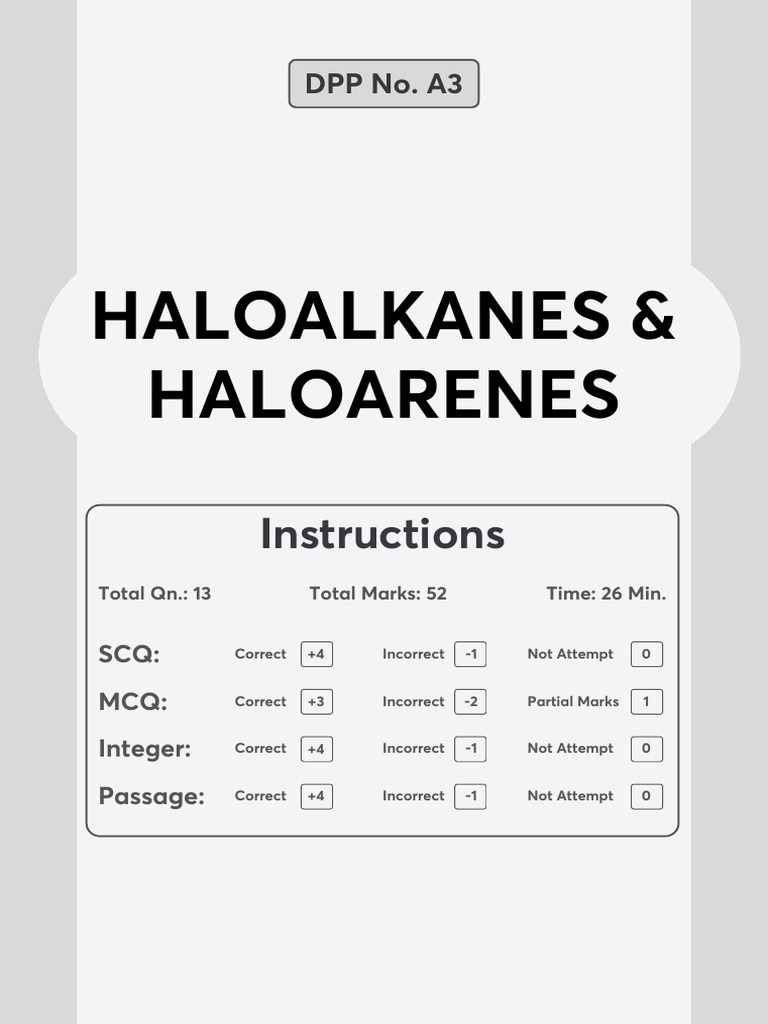 Halo Alkane Halo Are Nea 3 | PDF | Organic Chemistry | Chemistry