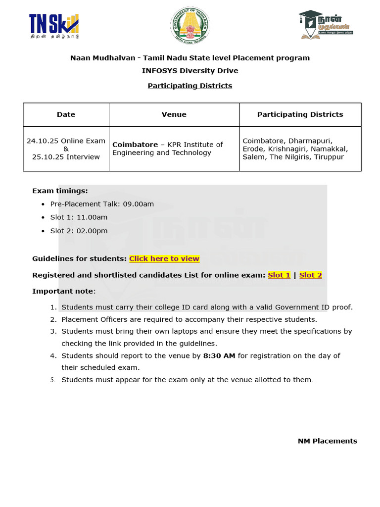 Coimbatore Region - Infosys | PDF