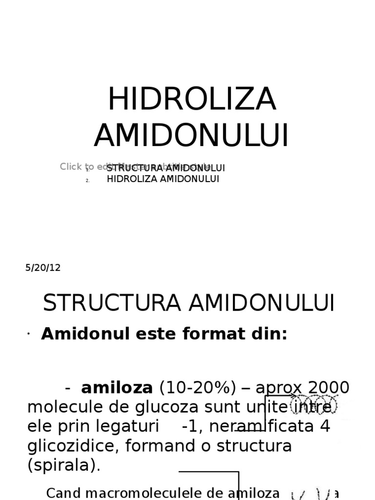 Hidroliza Amidonului | PDF