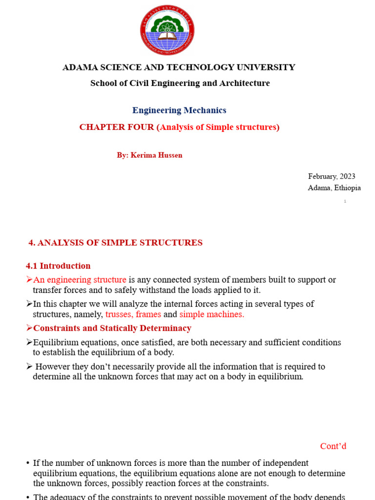 chapter four | PDF | Truss | Force