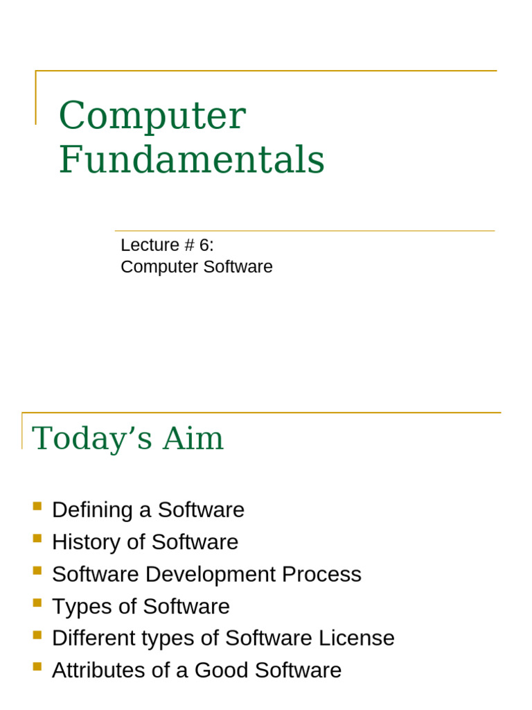 Computer Sofware Lecture 6 | PDF | Software | Computer Program