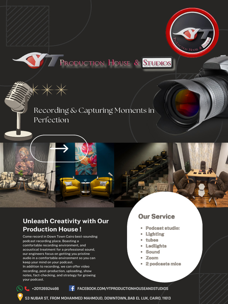 Podcast Recording Studio in Cairo | PDF | Recording | Media Formats