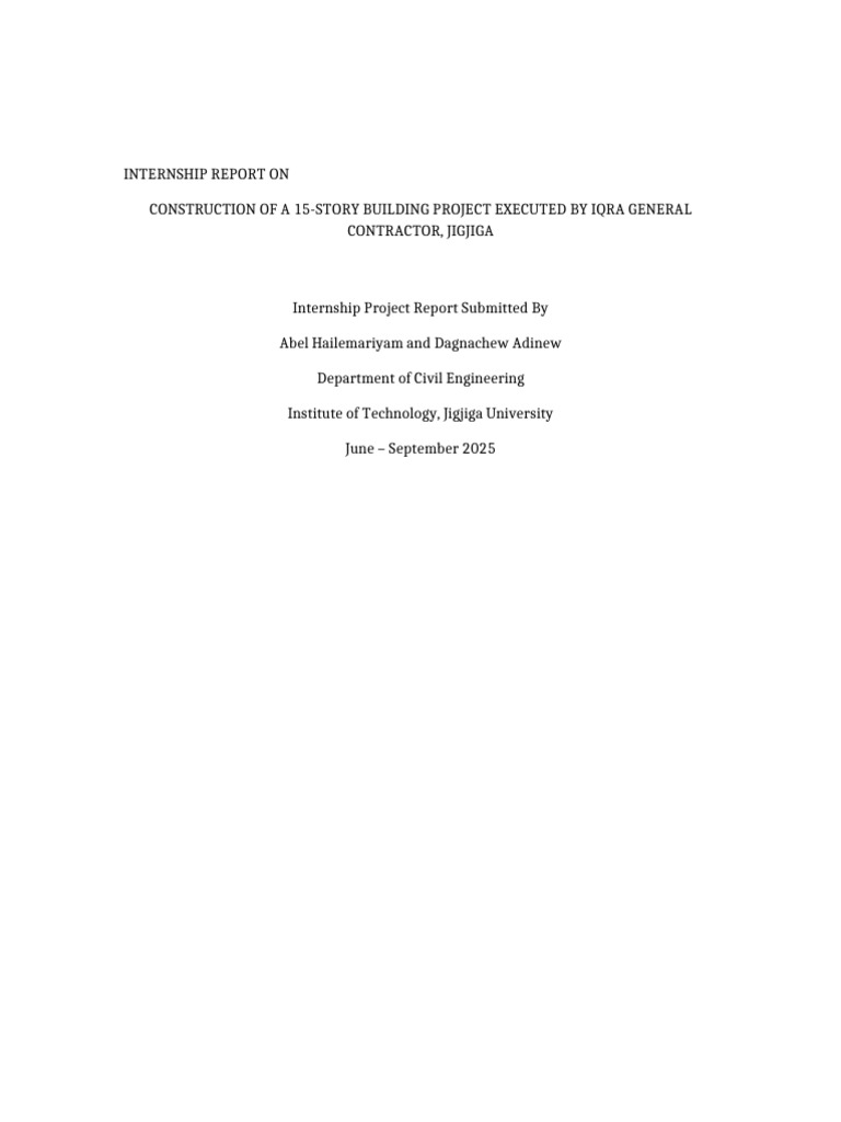 Internship Report IQRA General Contractor New | PDF | Concrete ...