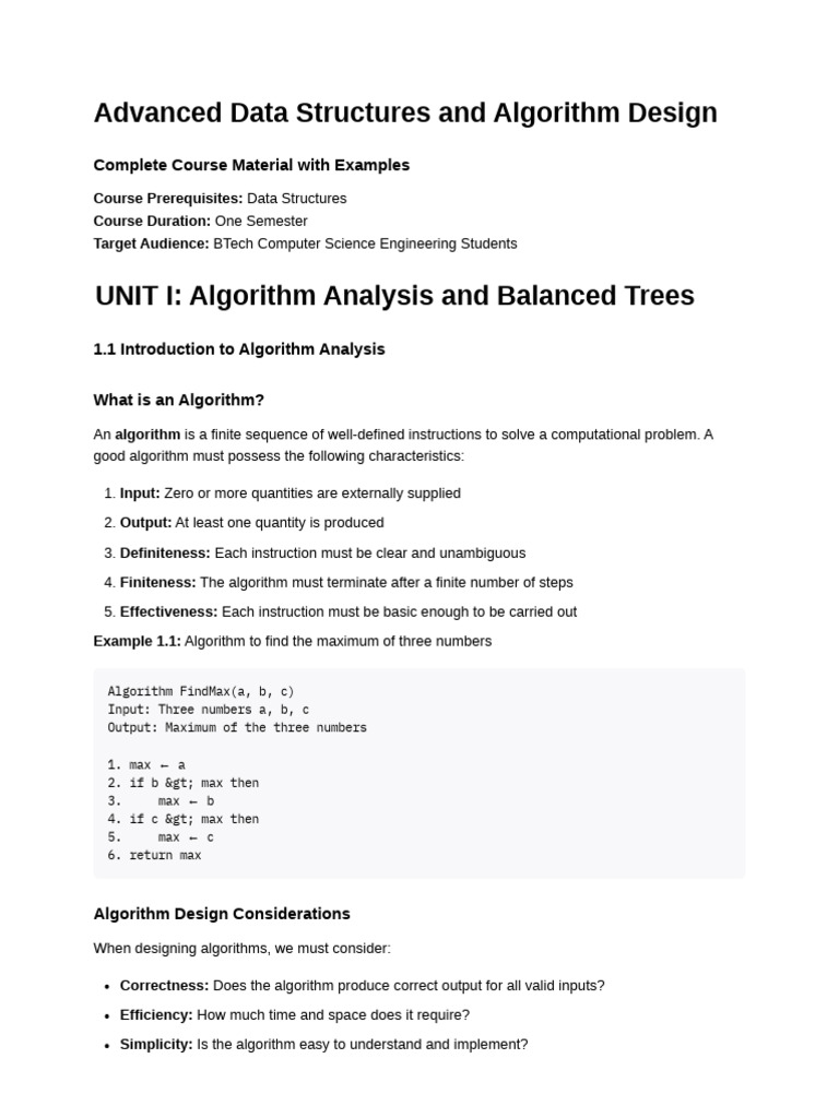 Advanced Dsa Complete Material | PDF | Time Complexity | Applied ...